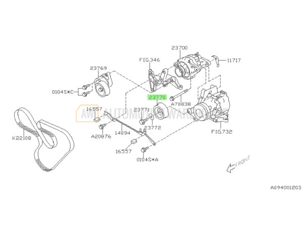 Subaru Idler Pulley – P/N # 23770AA020 – Automotive Warehouse