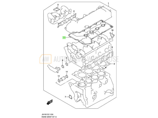 Suzuki Rocker Cover Gasket – P/N # 11189-54GE0 – Automotive Warehouse