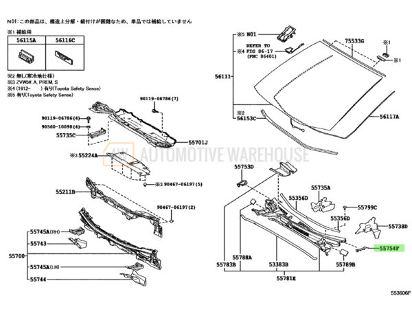 Toyota Scuttle Panel – P/N # 55754-47070 – Automotive Warehouse