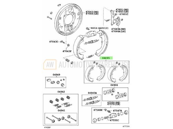 Toyota Drum Brake Set – P/N # 04495-0K010 – Automotive Warehouse