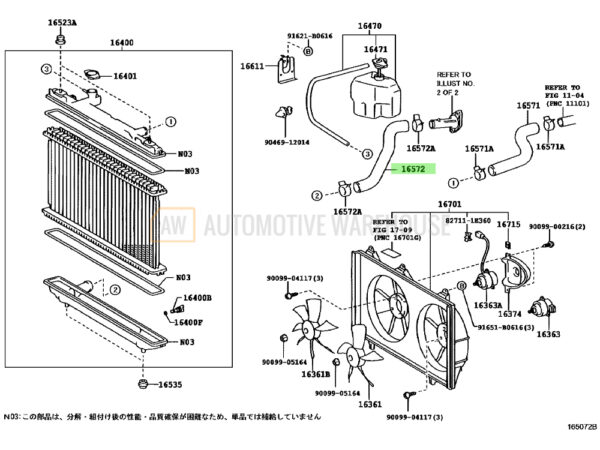 Toyota Radiator Hose – P/N # 16572-28080 – Automotive Warehouse