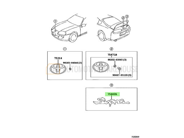 Toyota Badge – P/N # 75442-14280 – Automotive Warehouse